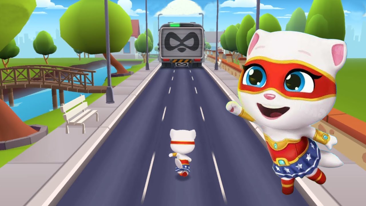 talking tom gold run - Super Angela run in Hawaiian hank’s home & Boss ...