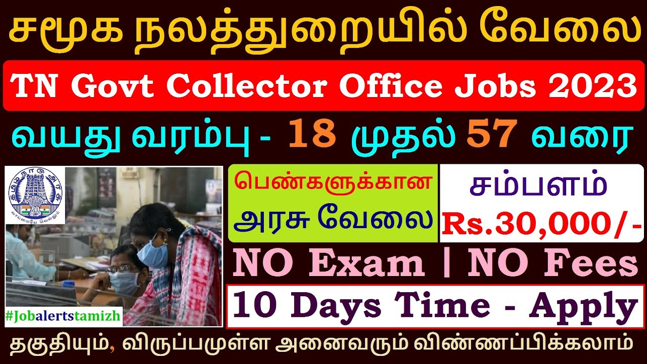 TN Collector Office Jobs 2023 💼 Tamilnadu government jobs 2023 👨‍💼 DSWO ...