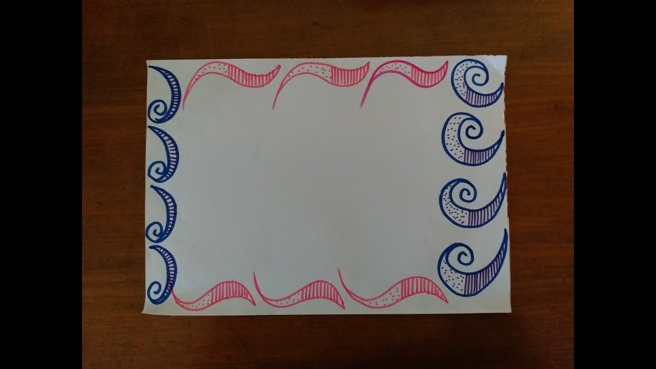 DIY || Simple, Easy & Decorative Border Design For Project File || Back ...