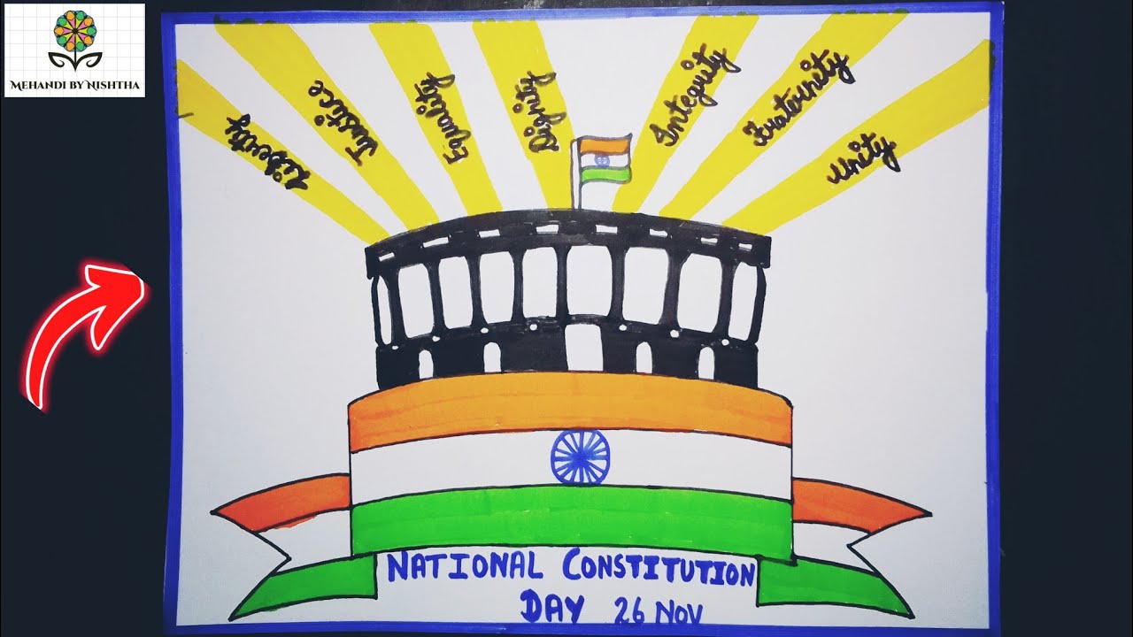 Indian Constitution Day Poster | National Law Day Drawing| Constitution ...