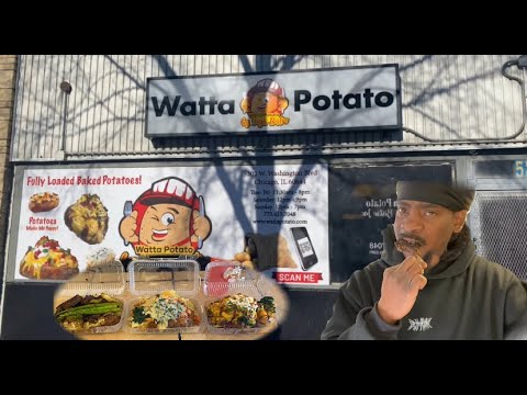 Trying Fully LOADED Baked Potatoes in Chicago (Watta Potato) Jerk Lamb ...