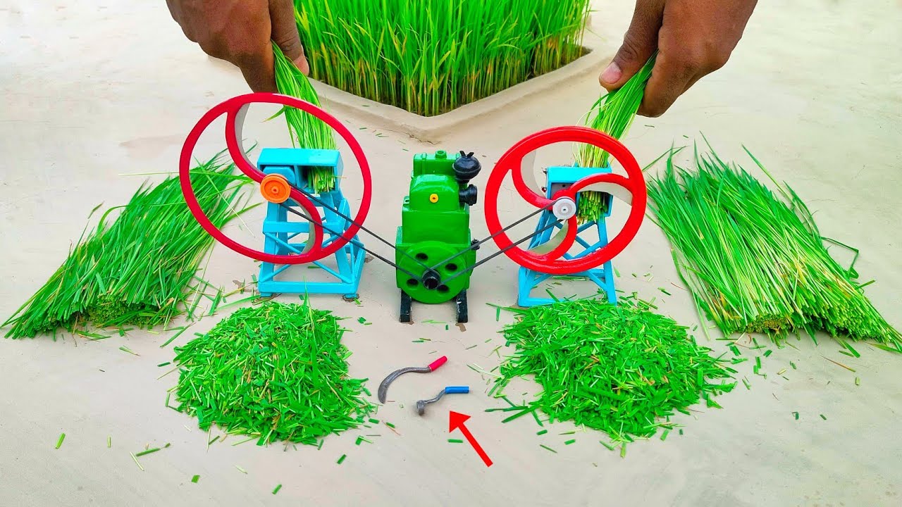 diy tractor double engine with double chaff cutter machine ...