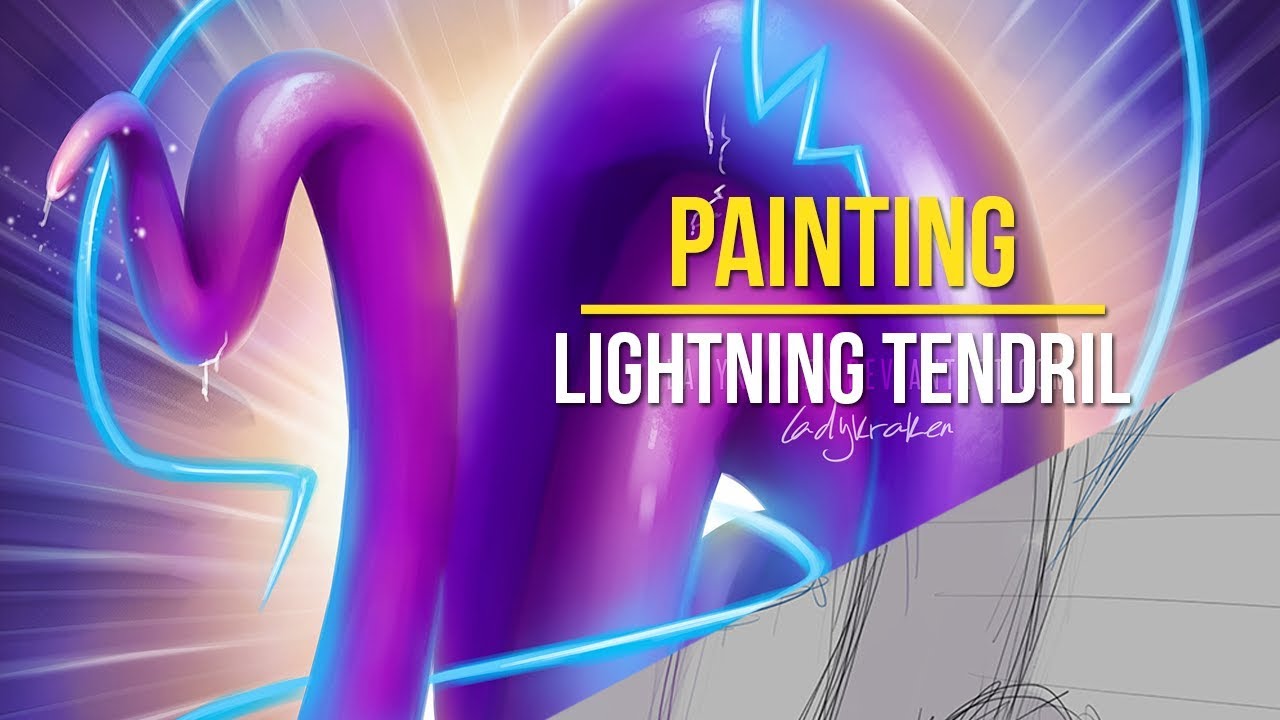 Lightning Tendril - Commission - Steps Digital Painting Tutorial - YouTube