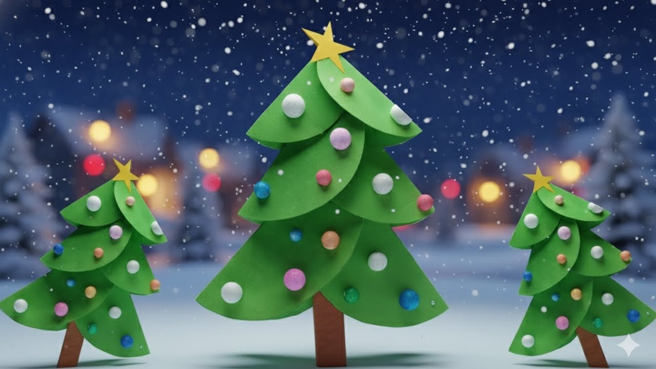 Easy 3D Christmas tree making idea/ Christmas tree making idea ...