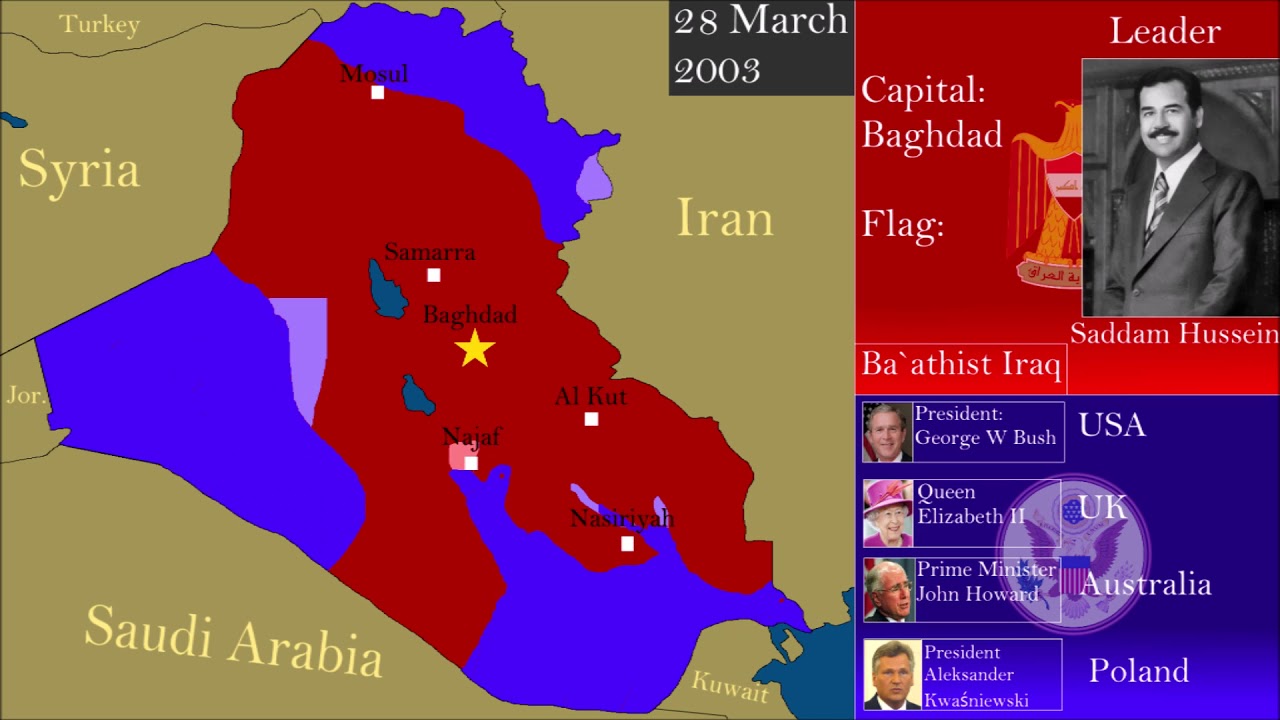 The invasion of Iraq 2003 every day - YouTube