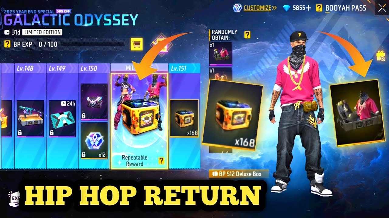 HIP HOP BUNDLE BOOYAH PASS| FREE FIRE NEW EVENT| FF NEW EVENT TODAY ...