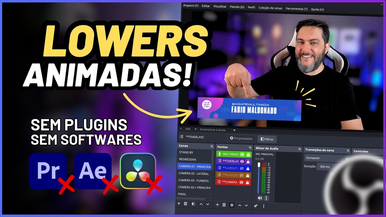 CRIE LOWER THIRDS ANIMADAS no OBS Studio bem FÁCIL!!! Sem usar Softwares ou Plugins [GRÁTIS ...