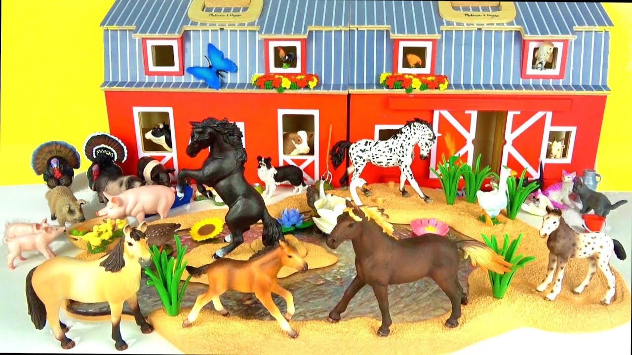 Learn names and sounds of farm animals 🐴 horses 🐴 kids learning fun ...