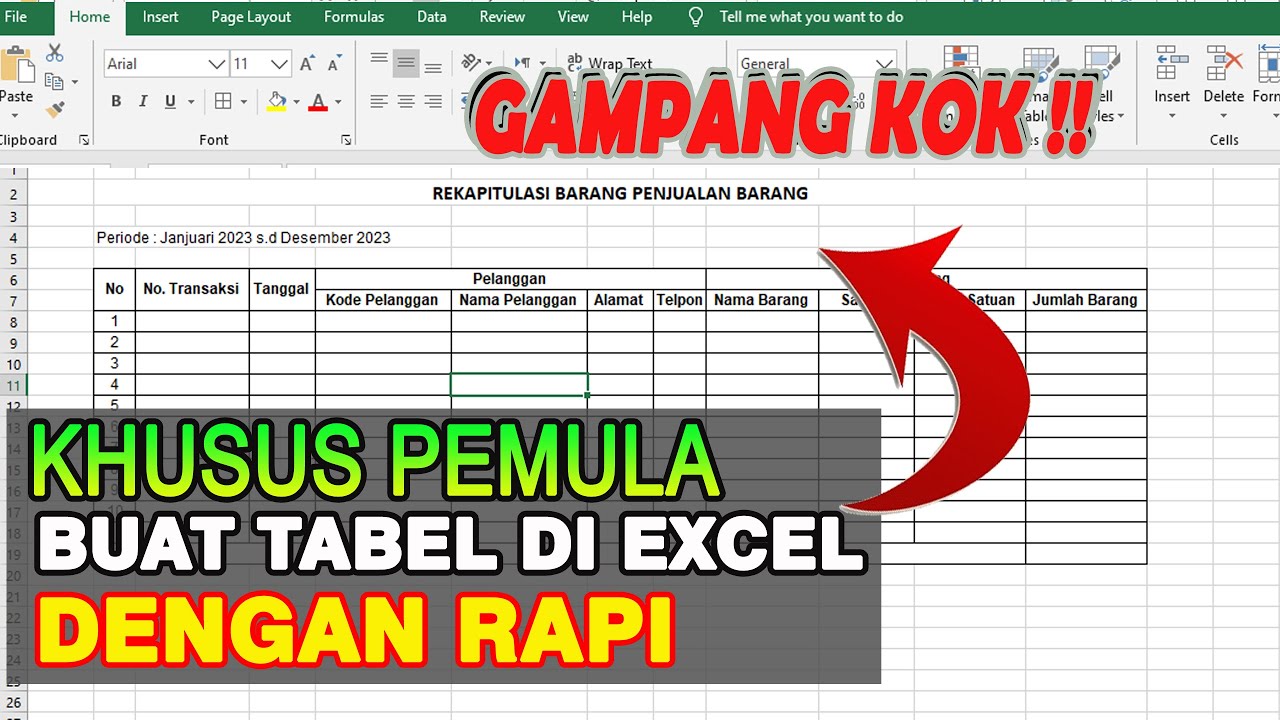 Cara membuat tabel di excel dengan rapi, tutorial terbaru | Excel 2023 ...
