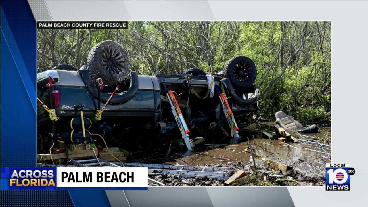 2 people rescued after truck flips over into remote Palm Beach County ...
