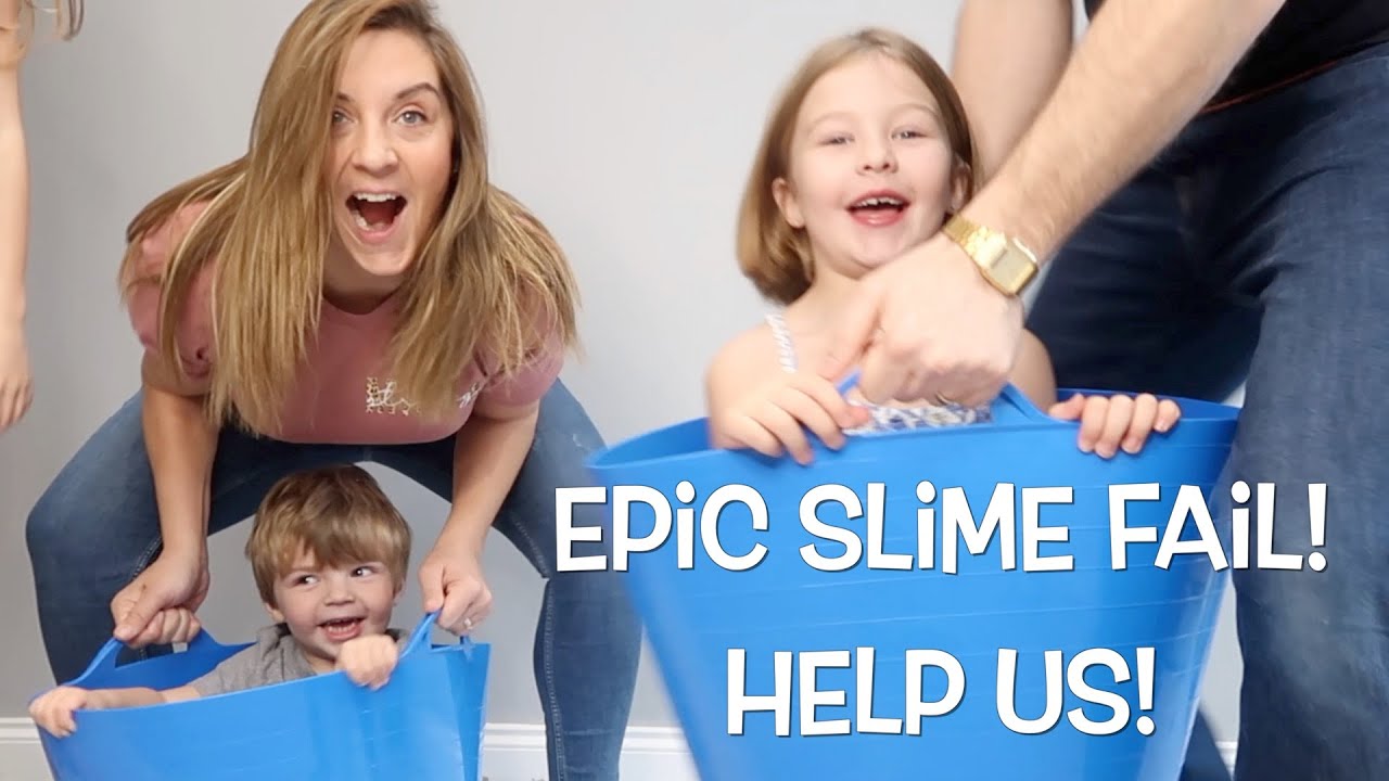 WE MADE A HUGE BUCKET OF SLIME - it all went very wrong!! - YouTube
