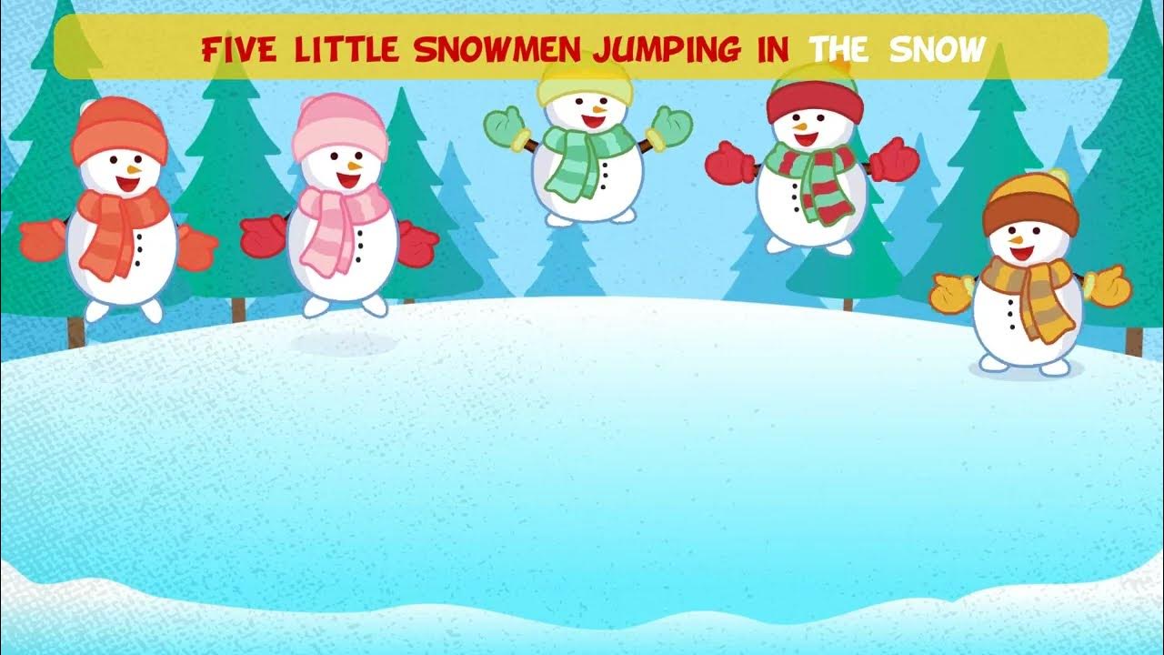 5 Little Snowmen Jumping in the Snow | Nursery Rhymes | Christmas ...