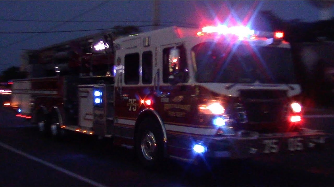 Point Pleasant Fire Department Station 75 Tower Ladder 7505 Responding ...