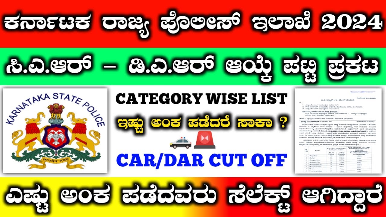 Car dar cut off 2024 | car dar cut off list 2024 | car dar recruitment ...