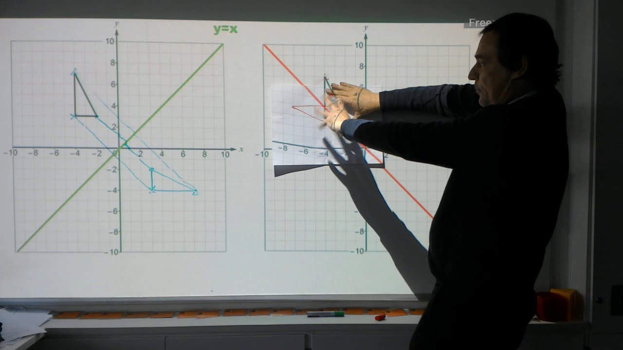 Reflecting shapes in diagonal lines - YouTube