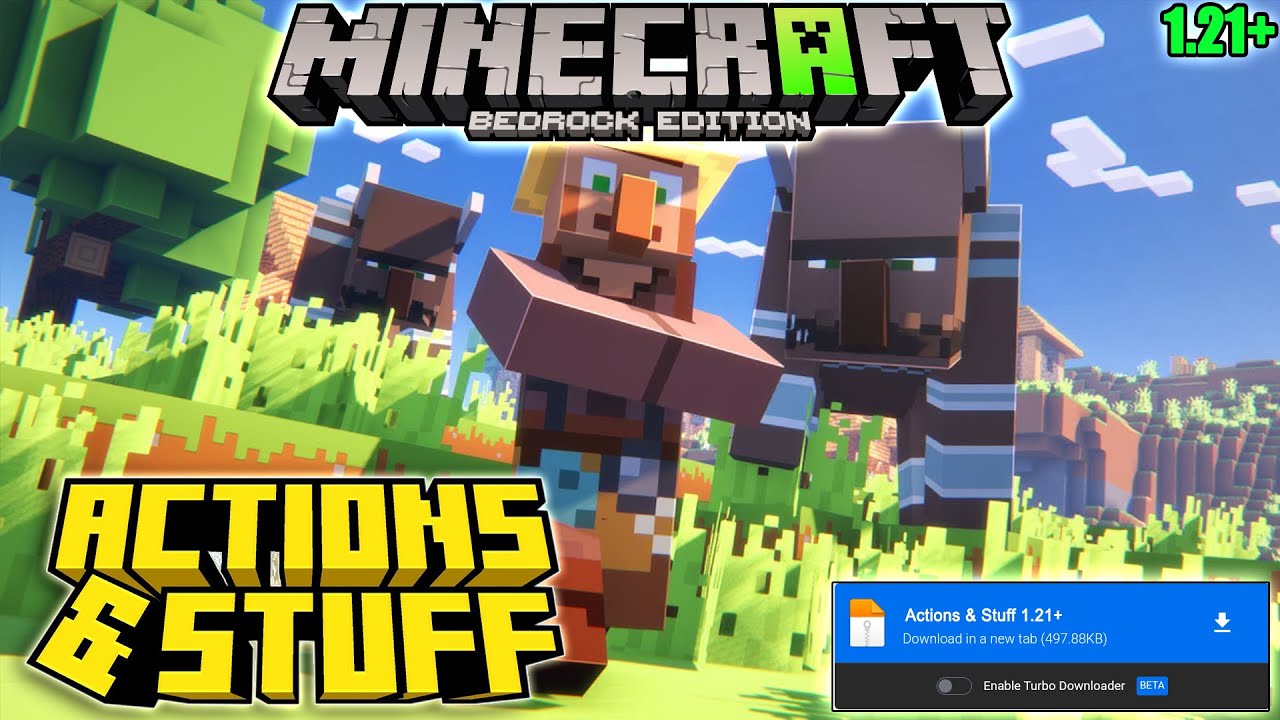 MCPE Actions & Stuff Texture Pack for Minecraft PE 🔥 | MCPE 1.21+ - YouTube