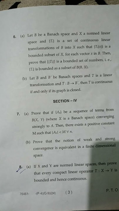 Mdu msc functional analysis questions paper 2024 - YouTube