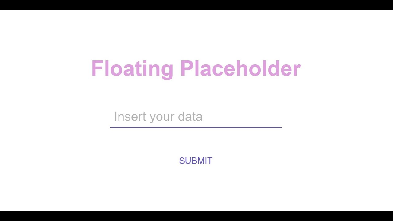 Html Css Input Floating Placeholder Youtube
