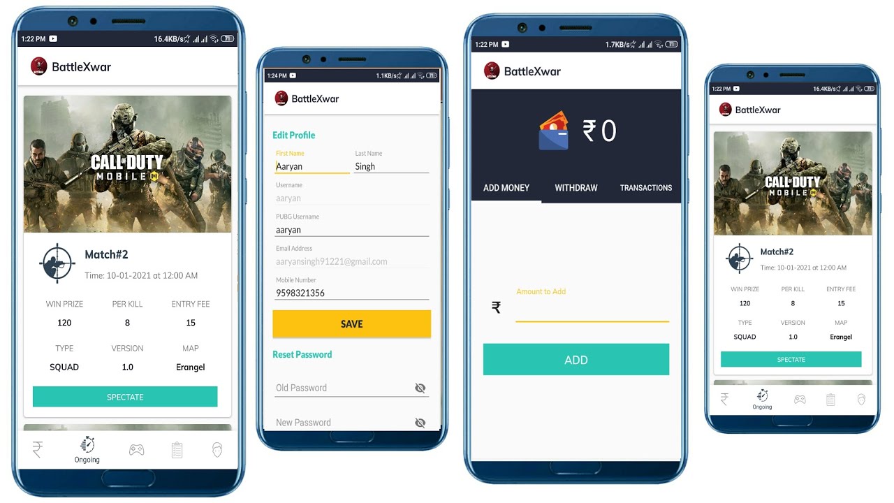 COD Tournament App || Android Studio || Source Code || Single Game ...