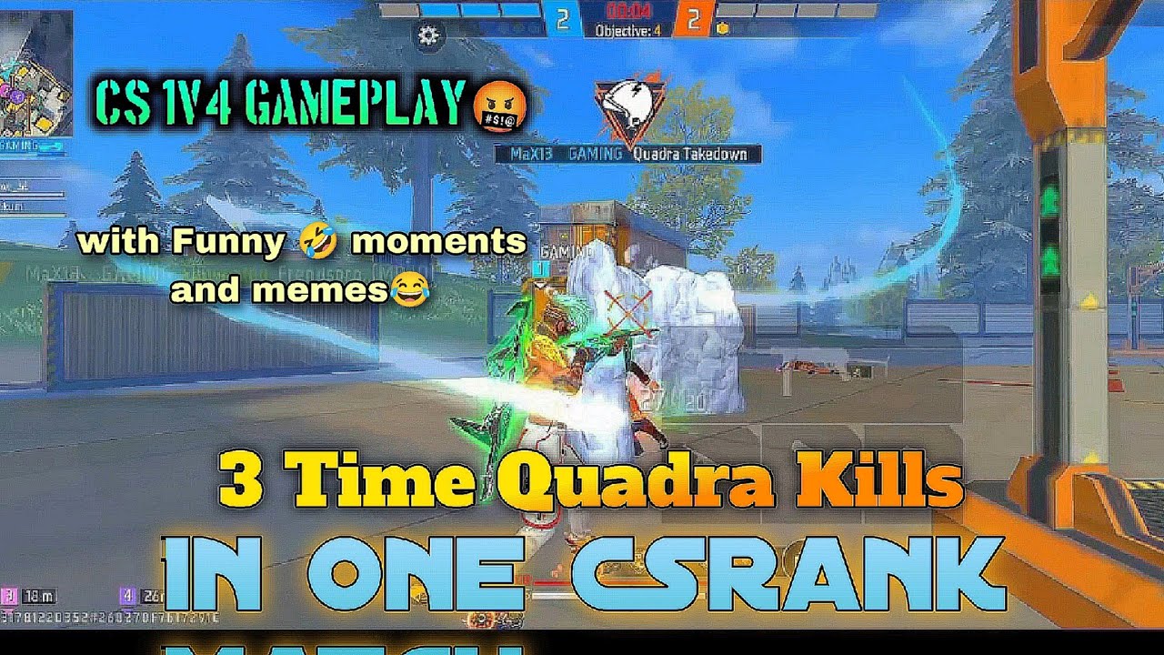 3 Quadra Kills in One Match freefire max ||freefire CS rank gameplay ...