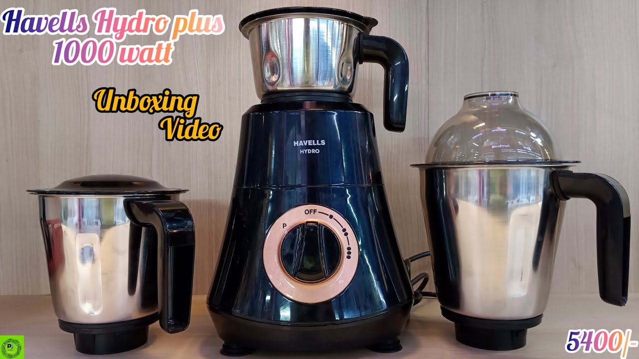 Havells Hydro Plus 1000 watt 3 jar Mixer Grinder with Ball Bearing ...