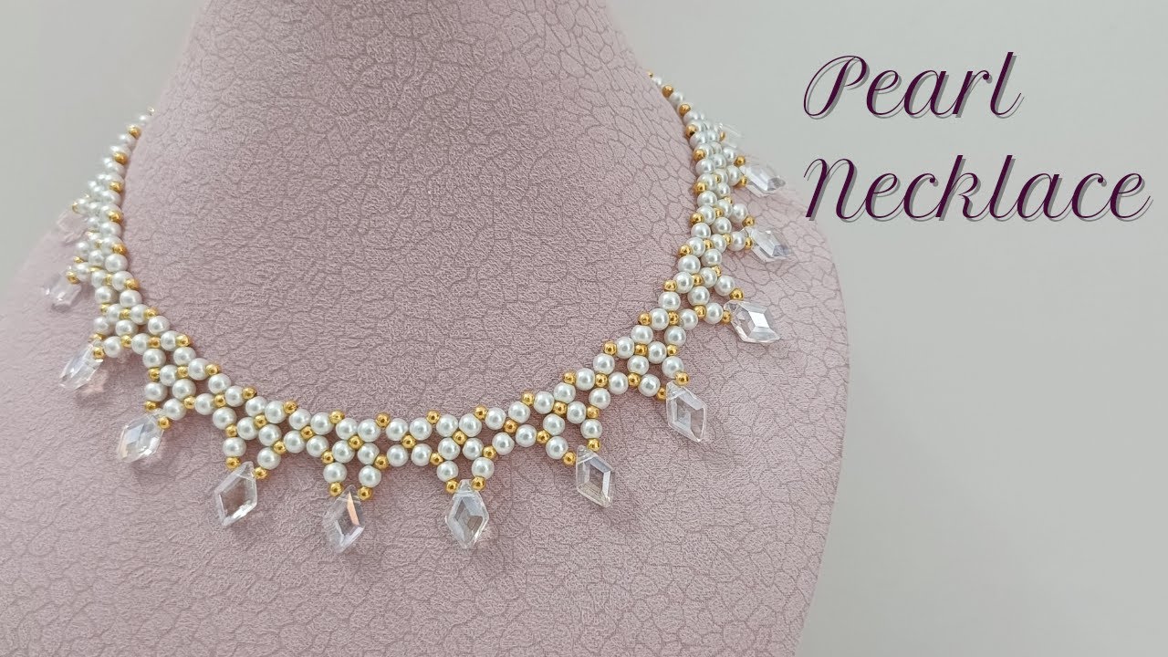 Simple Beaded Necklace Tutorial | How To Make Beaded Necklace | Beads ...