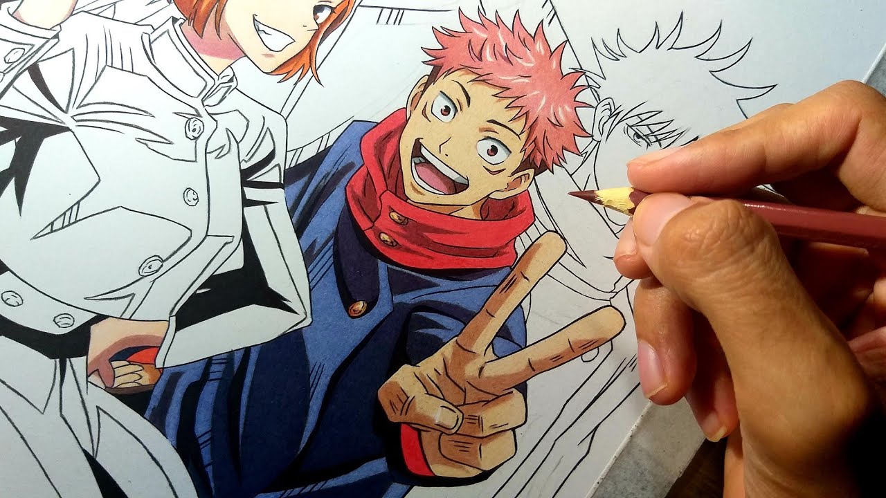 Como colorir - Itadori Yuuji (Jujutsu Kaisen) com ecolapis Faber ...