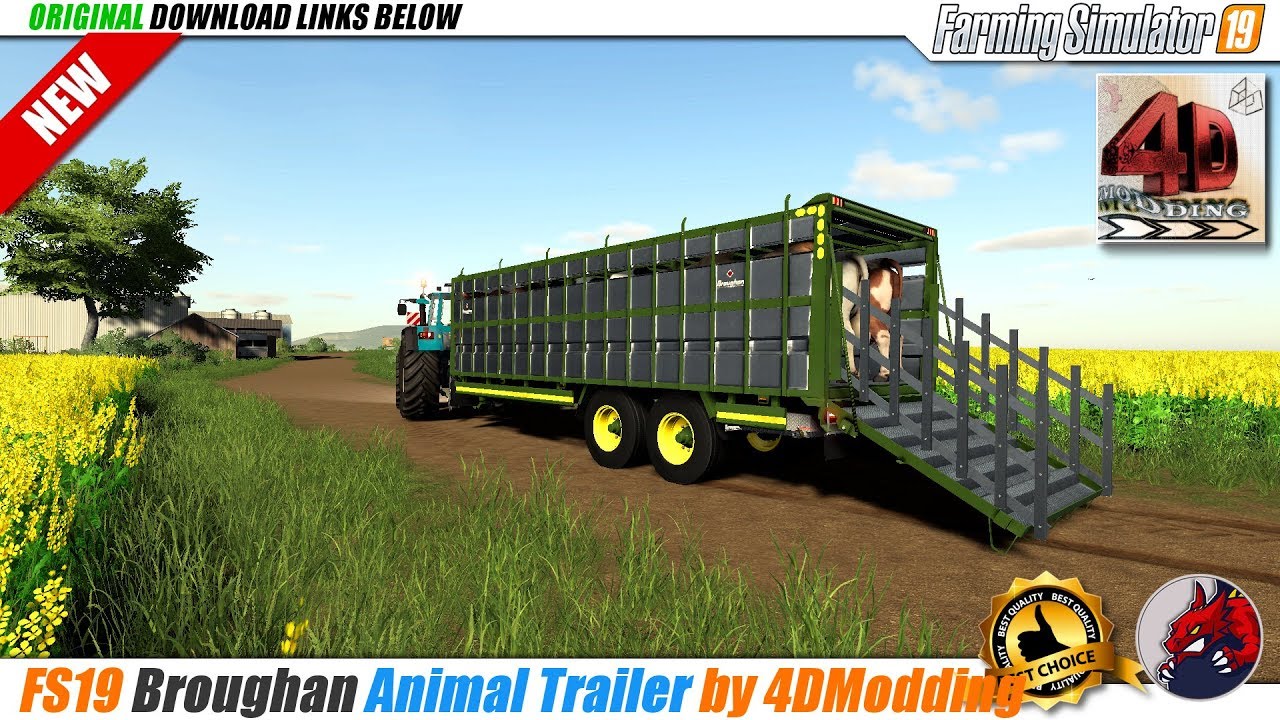 FS19 | Broughan Animal Trailer - review - YouTube