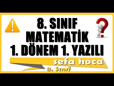 8. SINIF MATEMATİK 1. DÖNEM 1. YAZILI 2018-2019