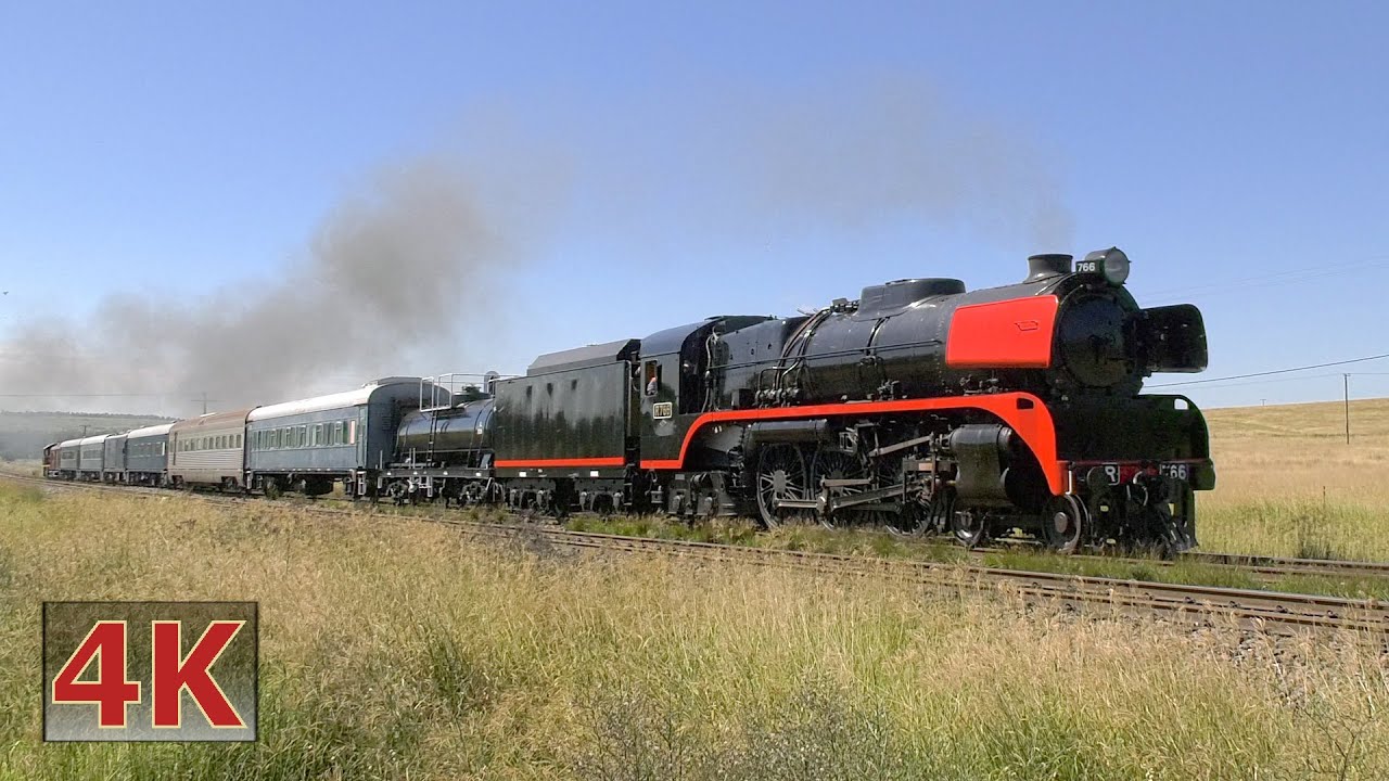 Steam locomotive R766 2nd mainline trials Day 3 - YouTube