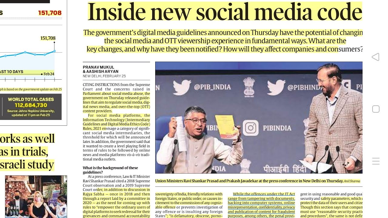 26 February 2021The Indian Express Editorials & Explained Section Part ...