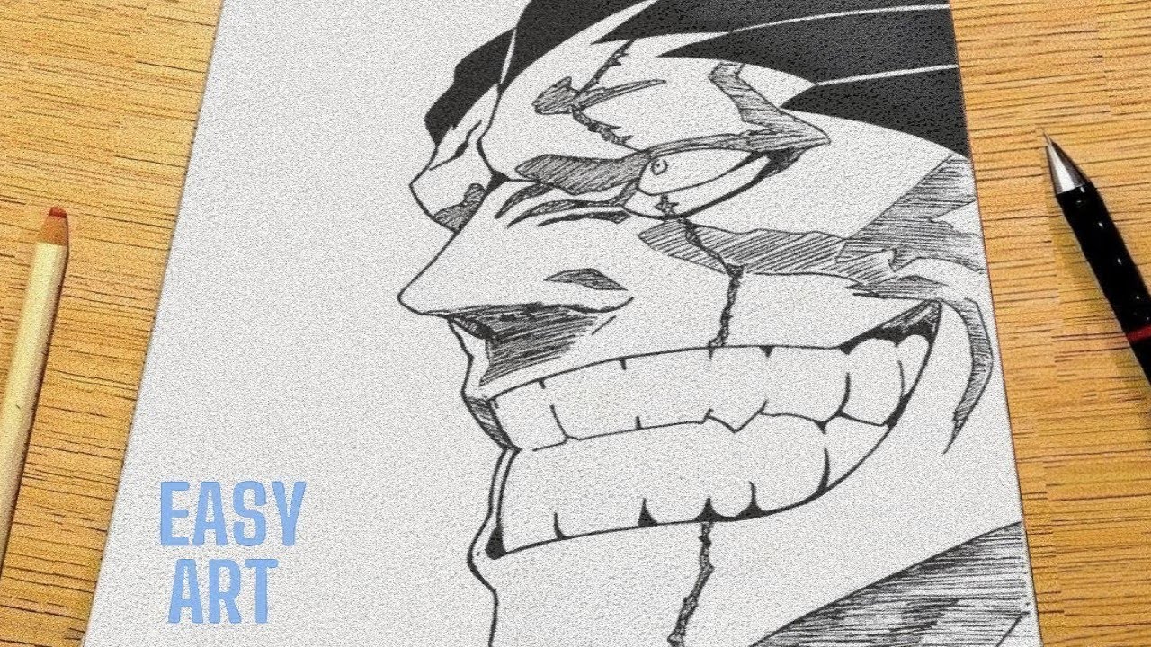 Easy anime drawings || How to Draw Kenpachi (Bleach) || Kenpachi ...