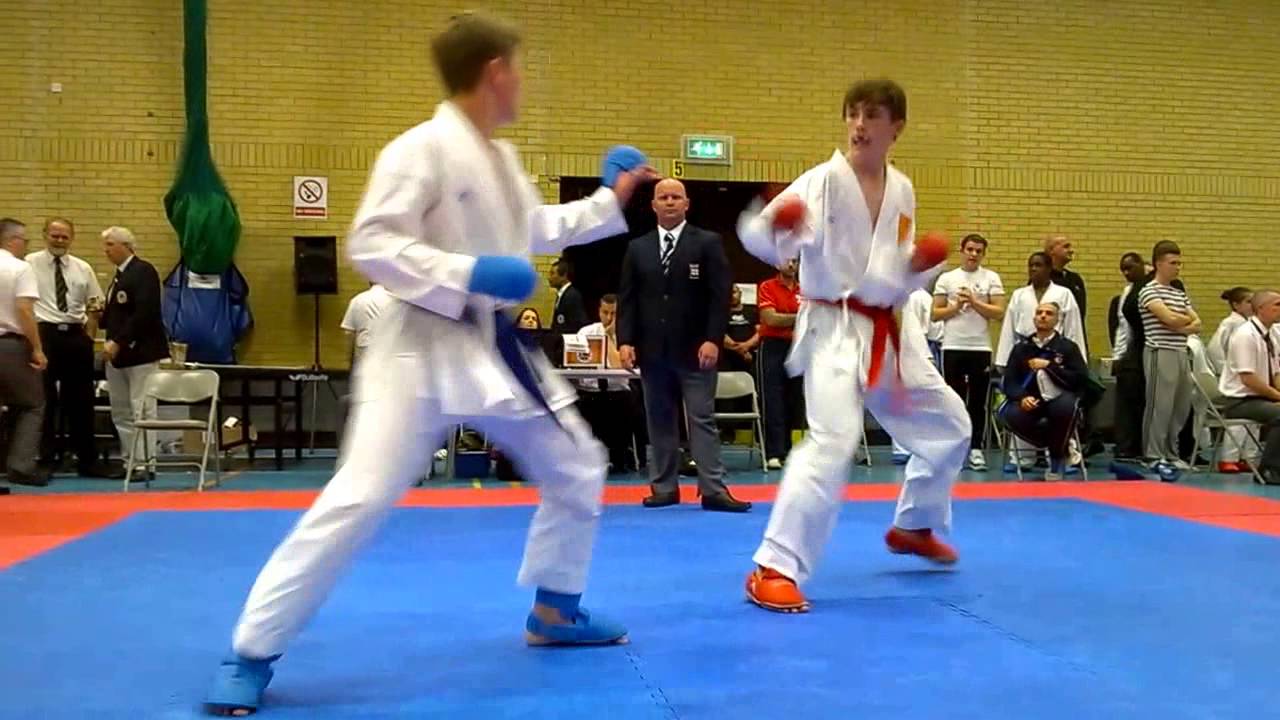 Adam Hames & Will Tatham take Gold in Team Final BIKO Karate 2014 - YouTube