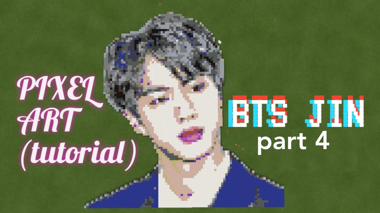 BTS Pixel Art Minecraft Tutorial: BTS JIN (KIM SEOKJIN)- Slower version ...