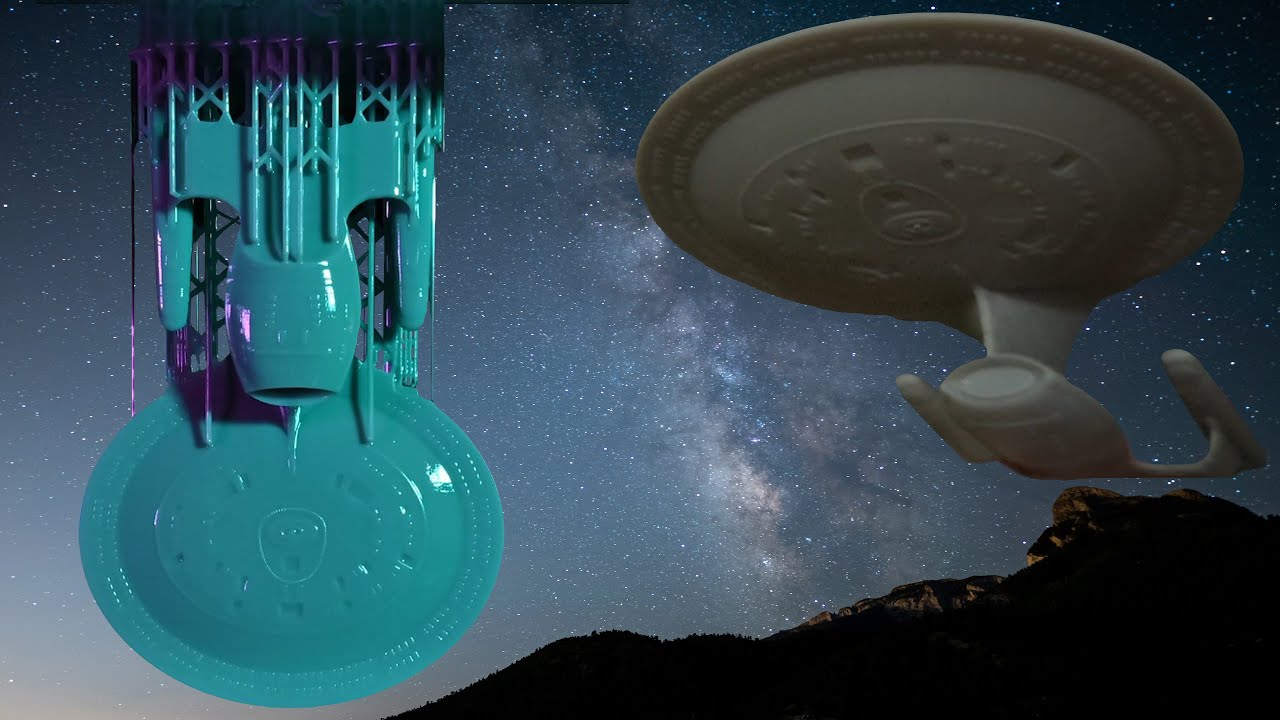 Time Lapse Resin 3D Print of the Enterprise-D from Star Trek: The Next ...