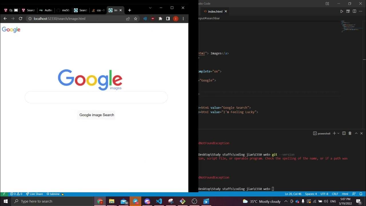 CS50 Web Search Submission - YouTube