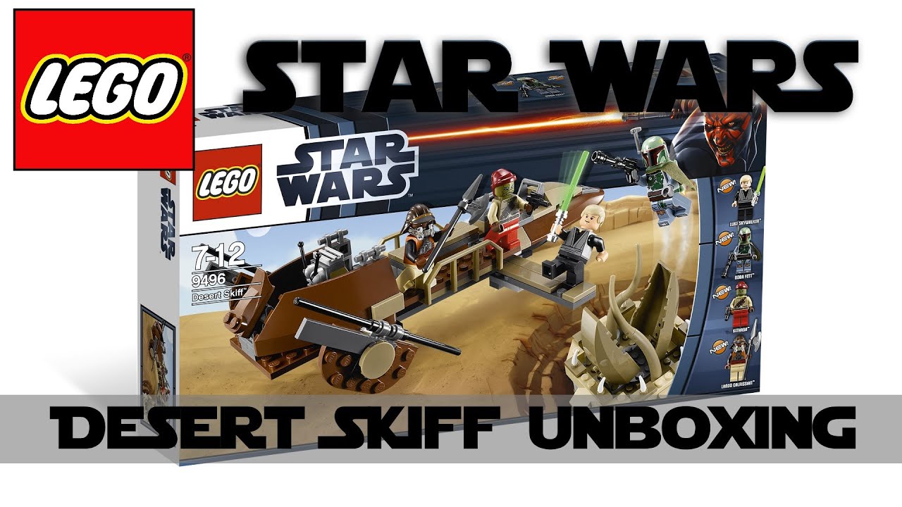 Star Wars Lego Desert Skiff 9496 Unboxing and Speed Build Review Luke ...
