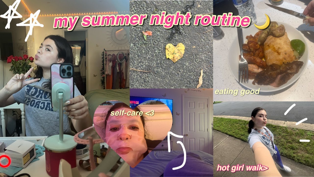 my summer night routine | self-care, journaling, & realistic 🌙 - YouTube