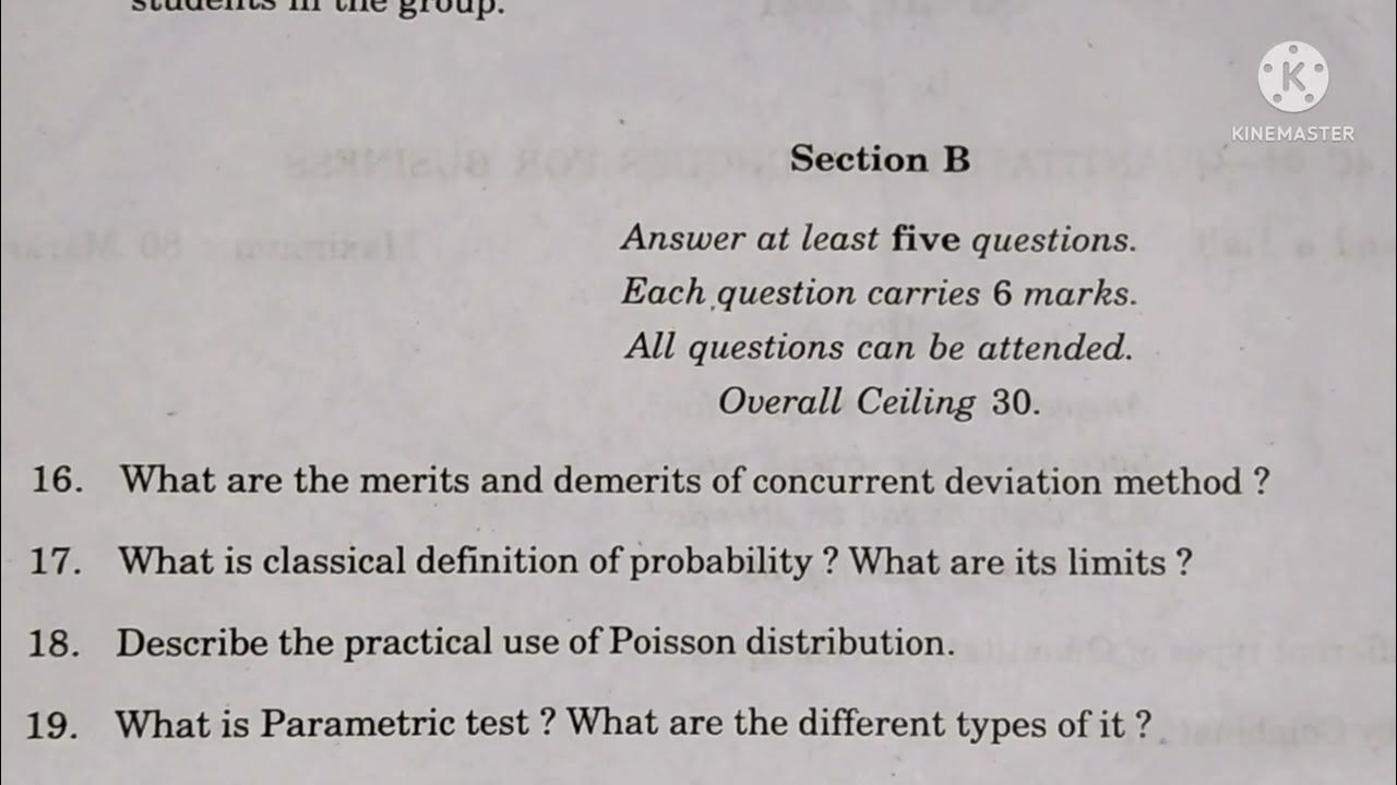 QUANTITATIVE TECHNIQUES (QT)- previous year question papper/important / 4th sem/calicut ...