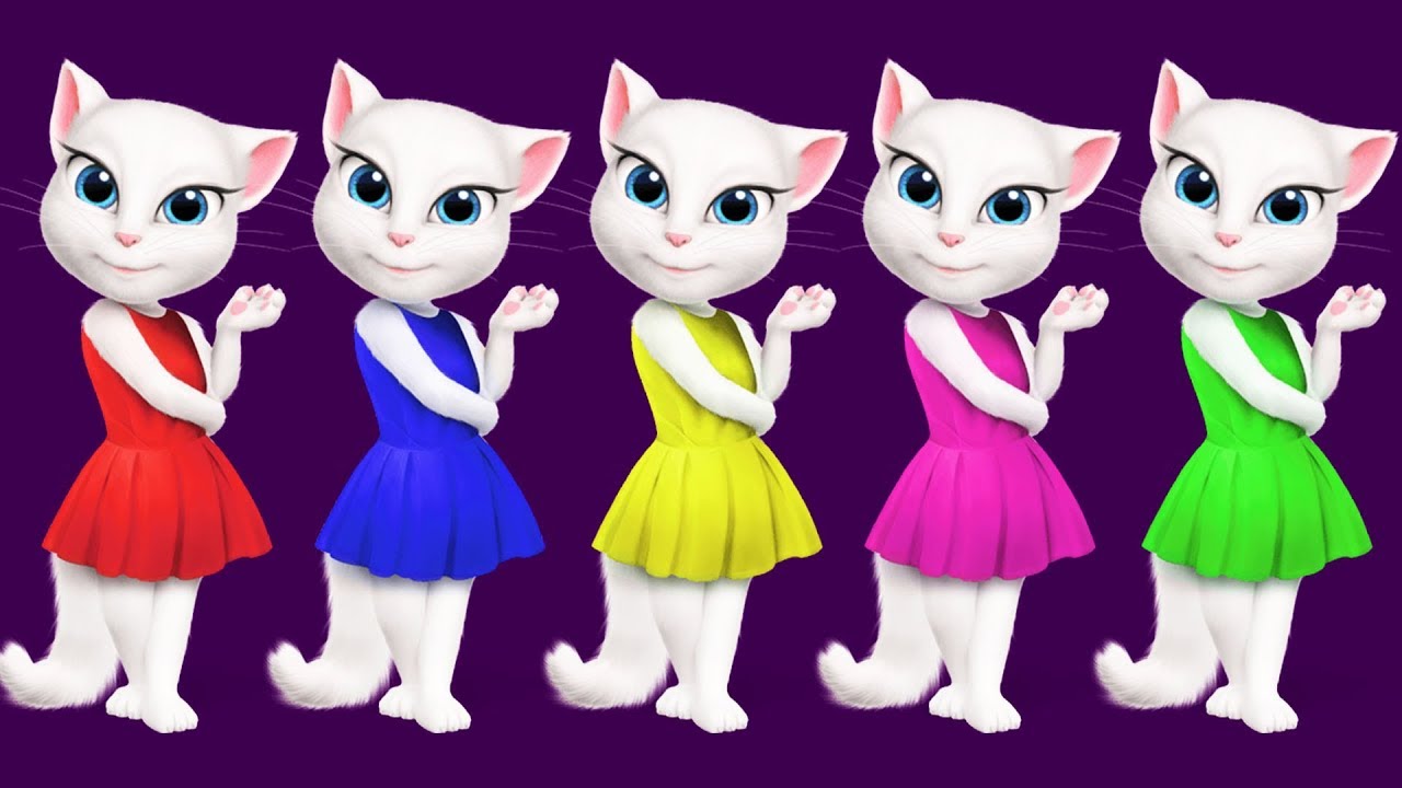 Talking Angela Costume Finger Family Colors Learn | Nursery Rhymes ...