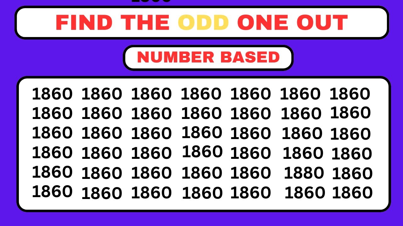 Number Puzzle: Can You Find the Odd One Out?|Number puzzle - YouTube
