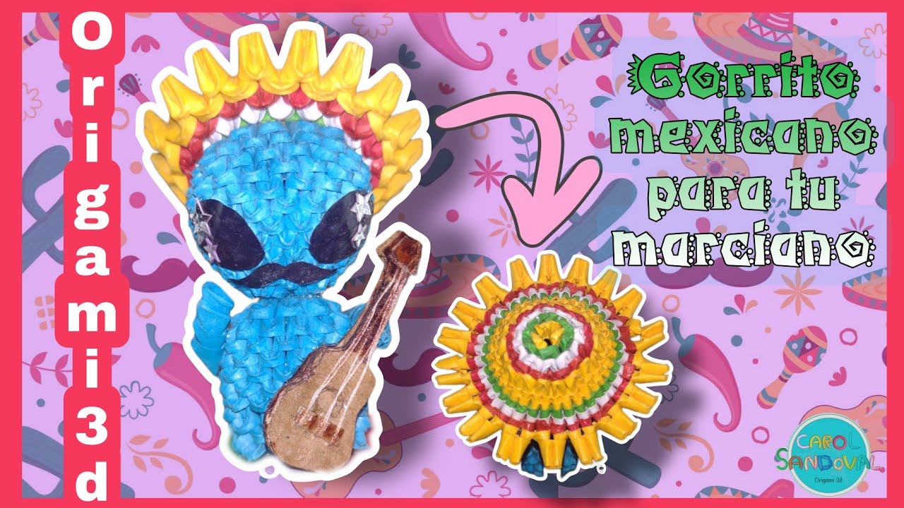 Como hacer gorro mexicano en origami 3d para tus figuras🇲🇽🌶️| nivel 🔥 ...