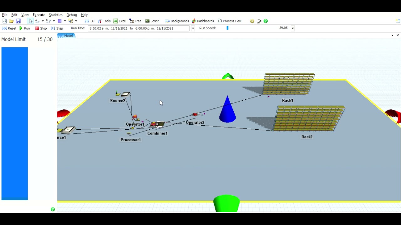 FlexSim 2021 EJERCICIO CON OPERADORES fsm 2021 11 13 15 55 46 - YouTube