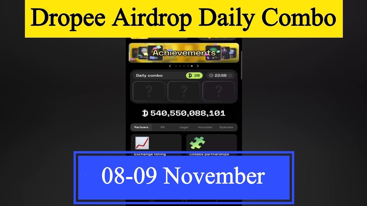 Dropee Daily Combo Today | Dropee Daily Combo 08 November | Dropee ...