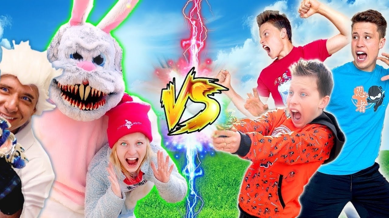 Ninja Kidz VS Monstro Coelho da Páscoa e Dr. Disaster! Batalha pelas ...