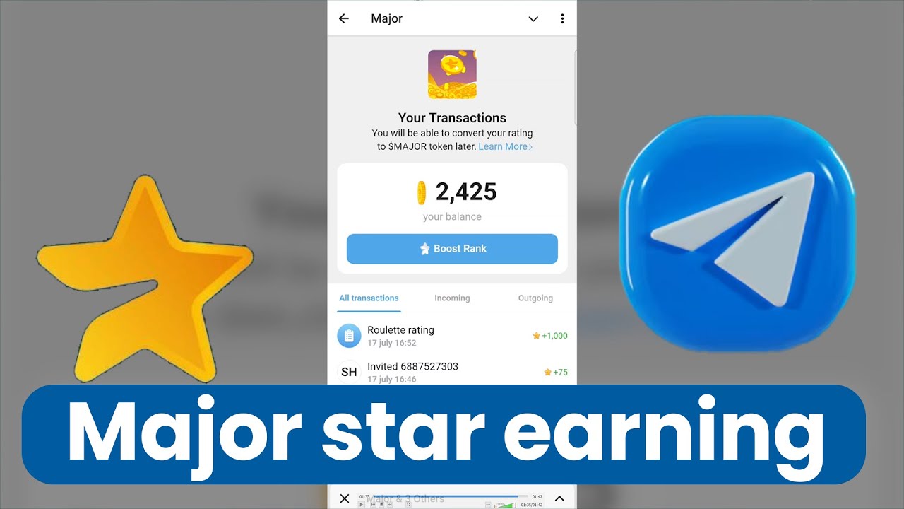 Major Telegram star collect Bot Earning app Earn star - YouTube