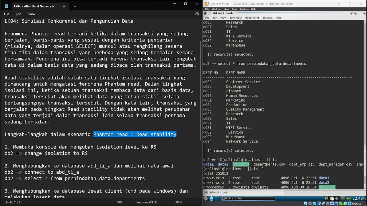 Simulasi Konkurensi dan Penguncian Data untuk skenario Phantom read ...