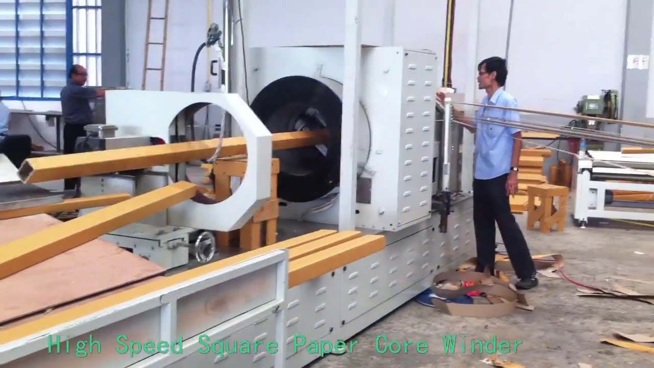 High Speed Square Paper Core Winder - YouTube