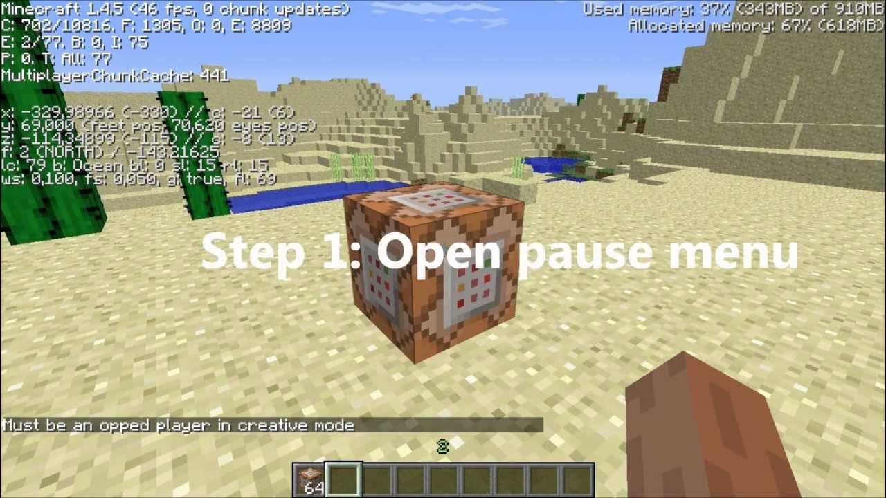 How to op yourself in minecraft singleplayer - YouTube