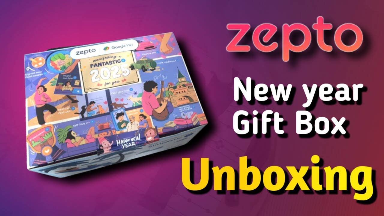 Zepto new year gift box in telugu || free gift box 😁😁 [latest video ...